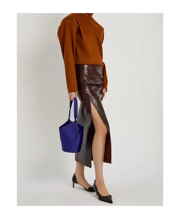 Khaite Lotus Mini Suede Tote Bag