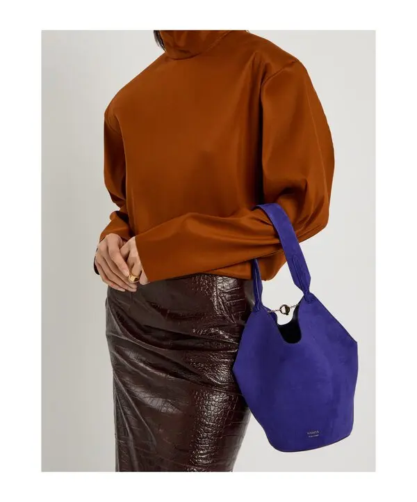 Khaite Lotus Mini Suede Tote Bag
