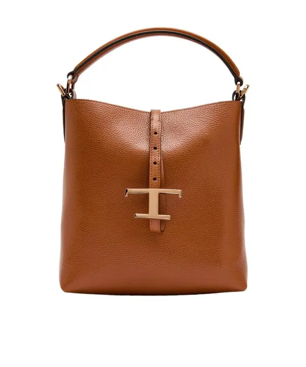 TOD'S T-shaped Grained Leather Shoulder Bag