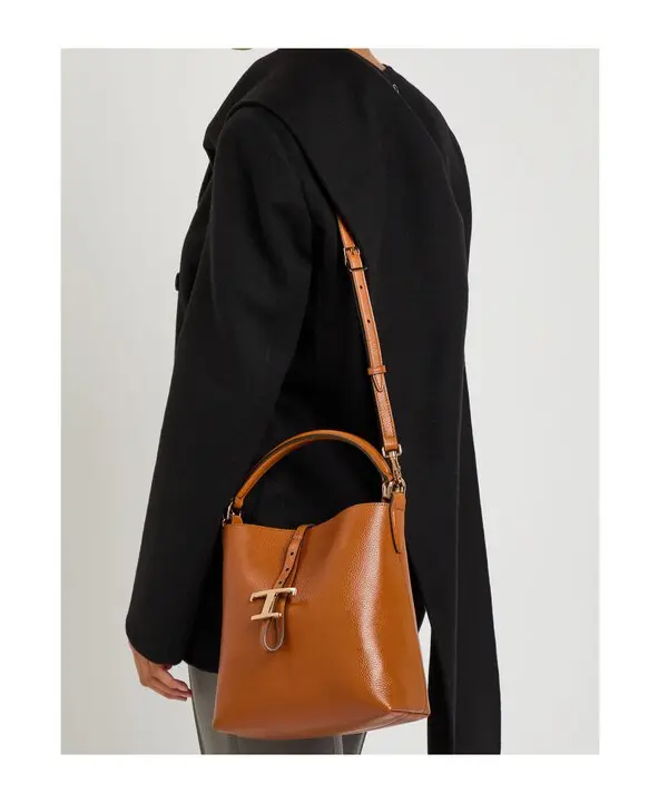 TOD'S T-shaped Grained Leather Shoulder Bag
