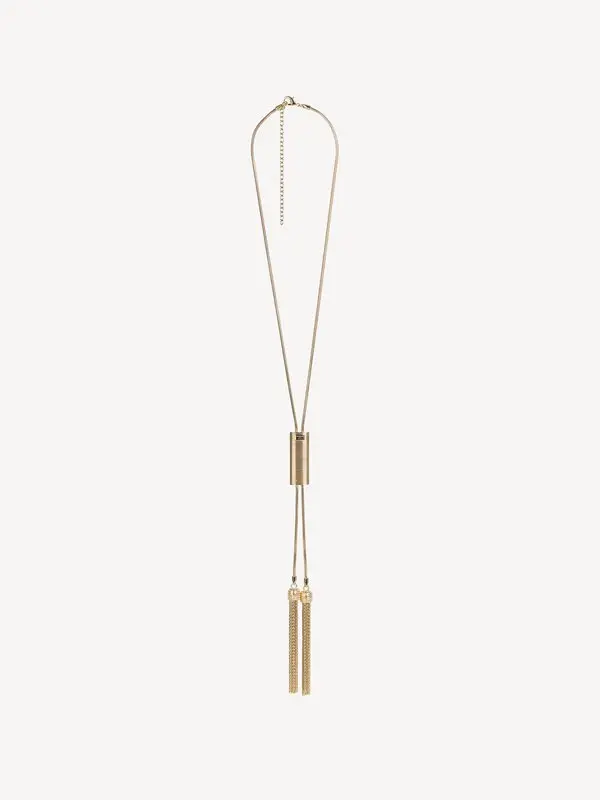 Balmain Long Brass Tassel Necklace
