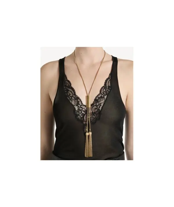 Balmain Long Brass Tassel Necklace
