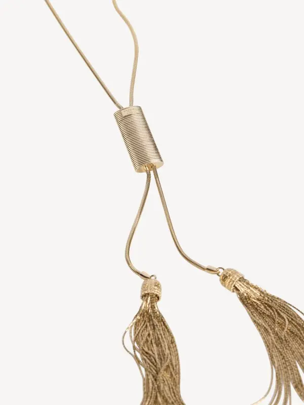 Balmain Long Brass Tassel Necklace