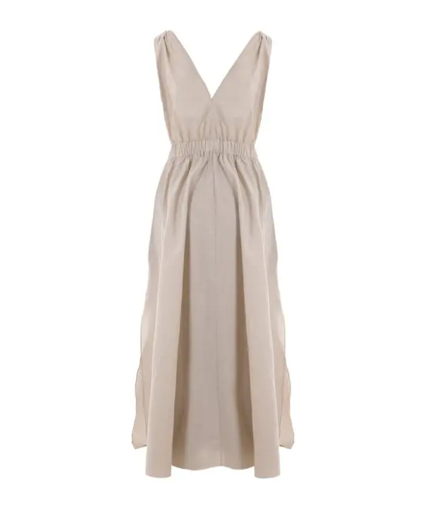 Brunello Cucinelli Belted Midi Dress With Embellished Straps
