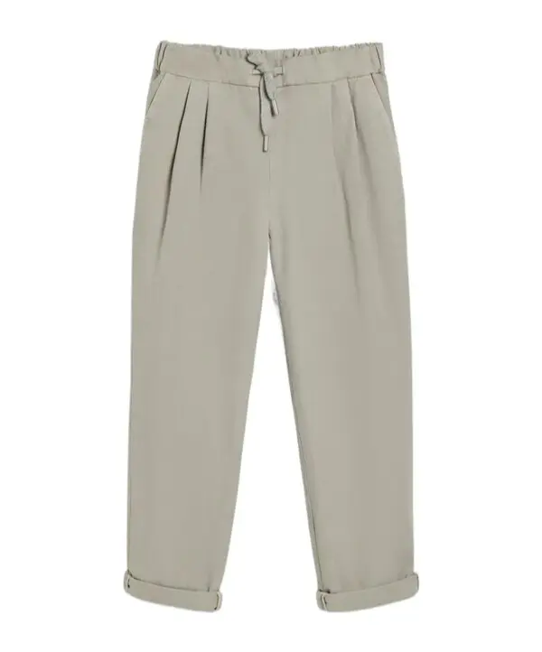 Brunello Cucinelli Pleated Drawstring-waist Trousers - Stone Gray