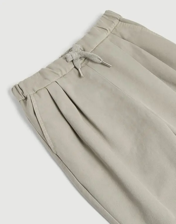 Brunello Cucinelli Pleated Drawstring-waist Trousers - Stone Gray
