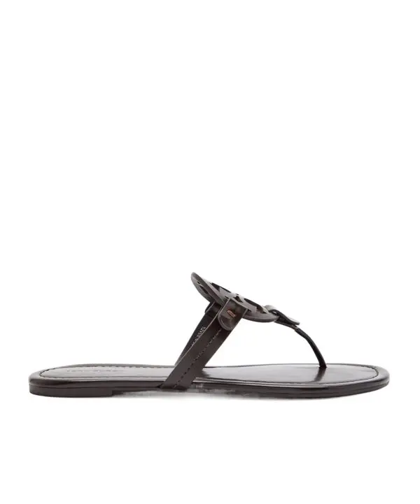 Tory Burch Miller Logo Patent Leather Flip Flops