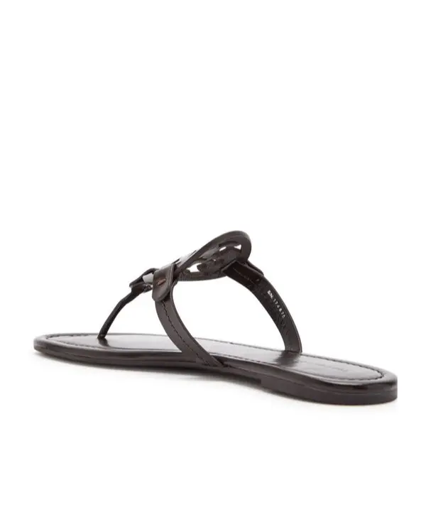 Tory Burch Miller Logo Patent Leather Flip Flops