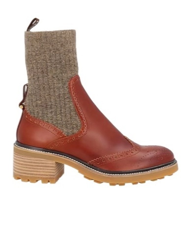 Chloé Two-tone Ankle Boots With Metal Embellishments