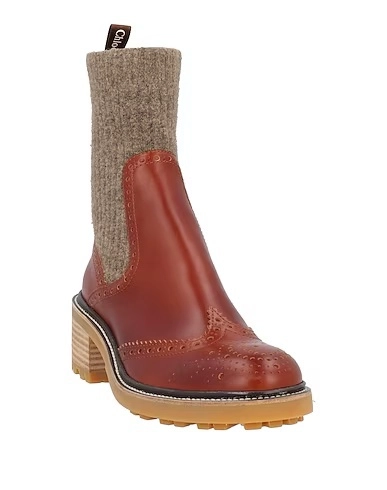 Chloé Two-tone Ankle Boots With Metal Embellishments