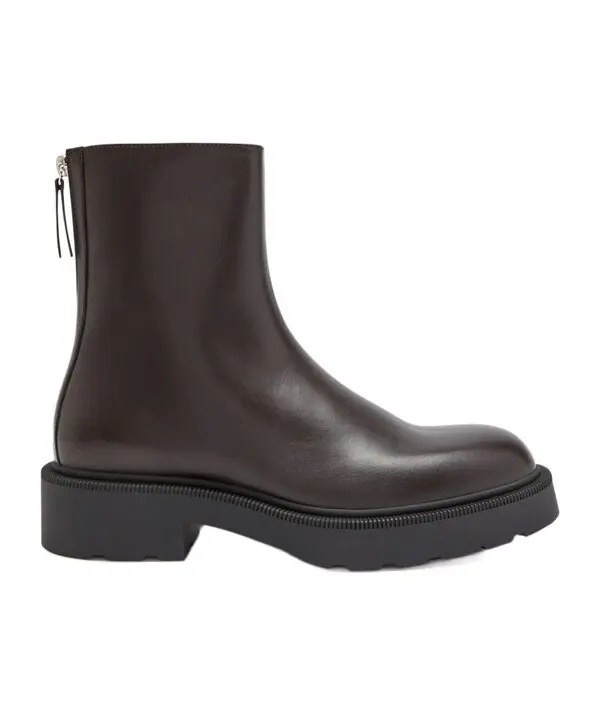 THE ROW Nobilis Fast Leather Ankle Boots