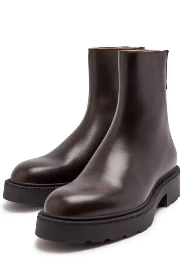 THE ROW Nobilis Fast Leather Ankle Boots