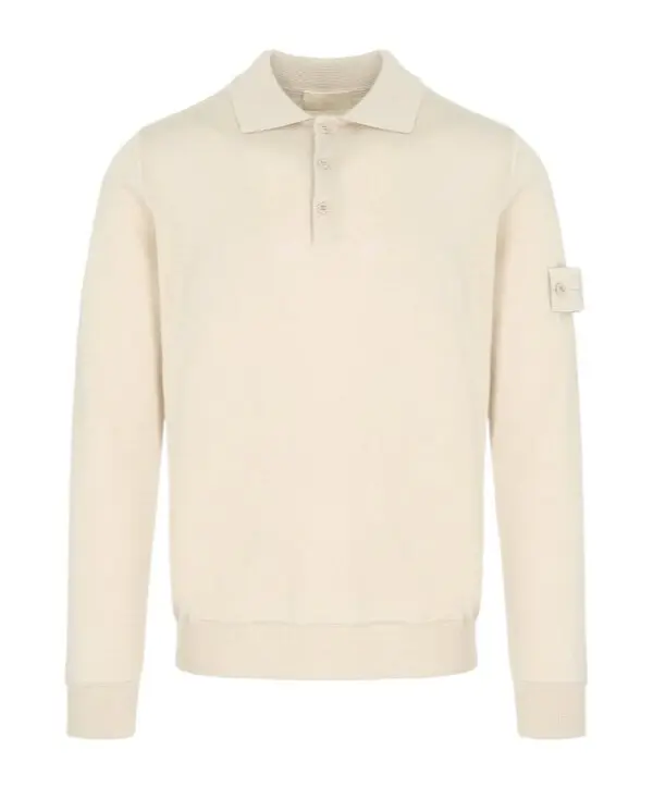 Stone Island Logo-patch Long-sleeve Polo Shirt