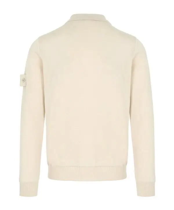 Stone Island Logo-patch Long-sleeve Polo Shirt