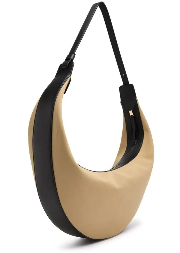 Khaite Augustina Panelled Canvas Hobo Bag - Brown