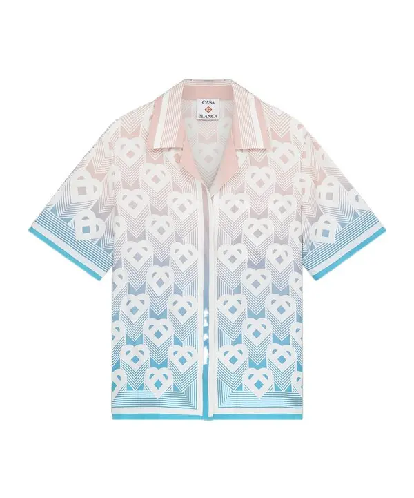 Casablanca Gradient Heart Monogram Short-sleeved Shirt - White