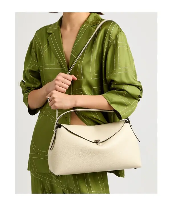 TOTEME T-lock Leather Shoulder Bag - Nude