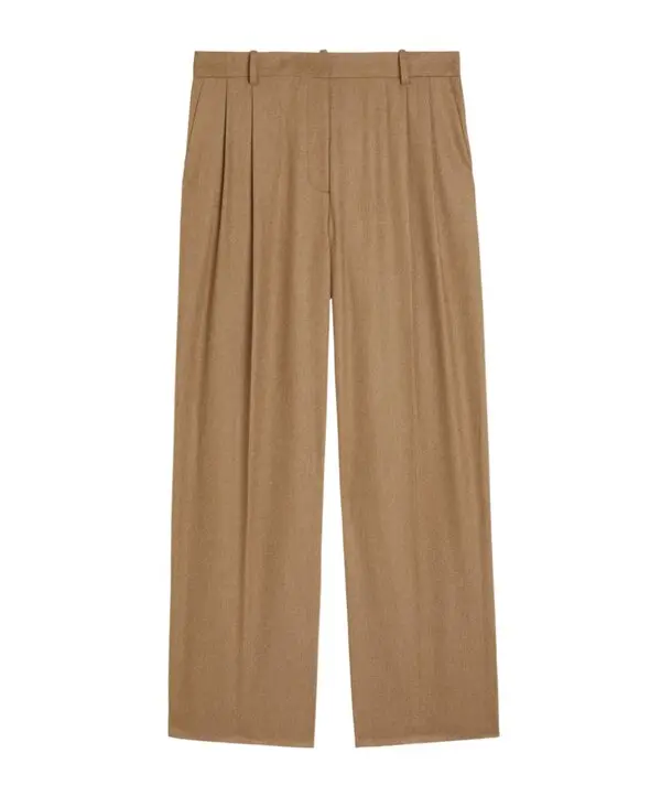 Khaite August Pleated Wool-blend Trousers