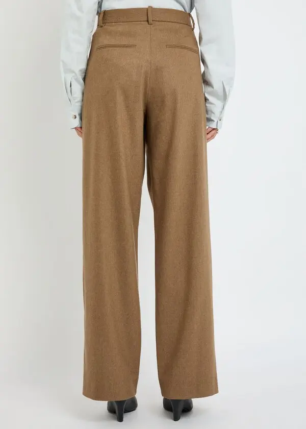Khaite August Pleated Wool-blend Trousers