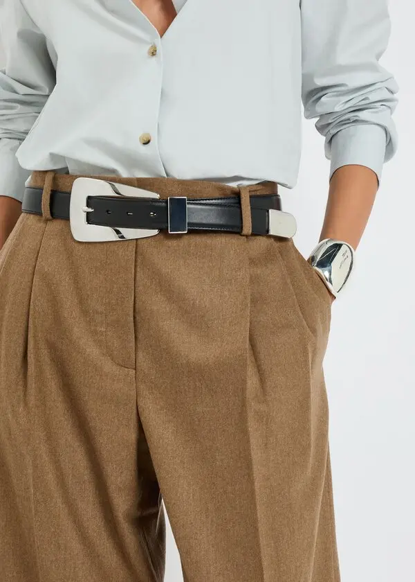 Khaite August Pleated Wool-blend Trousers