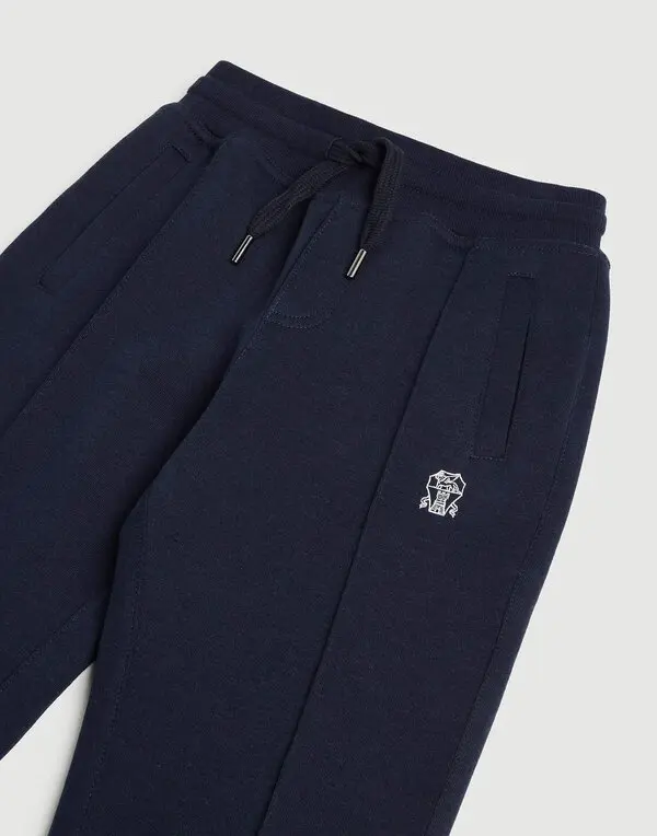 Brunello Cucinelli Logo Embroidered Drawstring Track Pants - Cobalt Blue