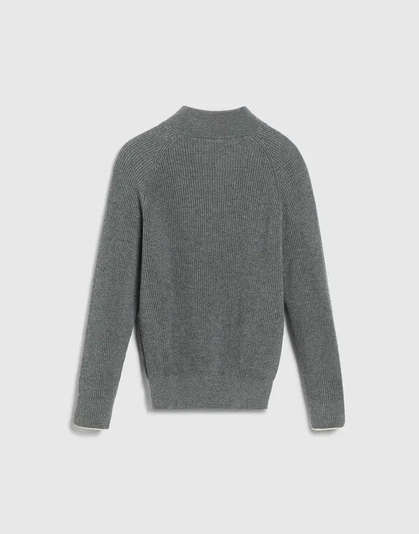 Brunello Cucinelli Cotton English-rib Half-zip Sweater