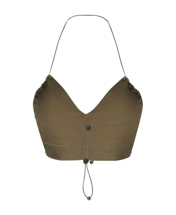 MISBHV Drawstring Strap Halterneck Bra Top