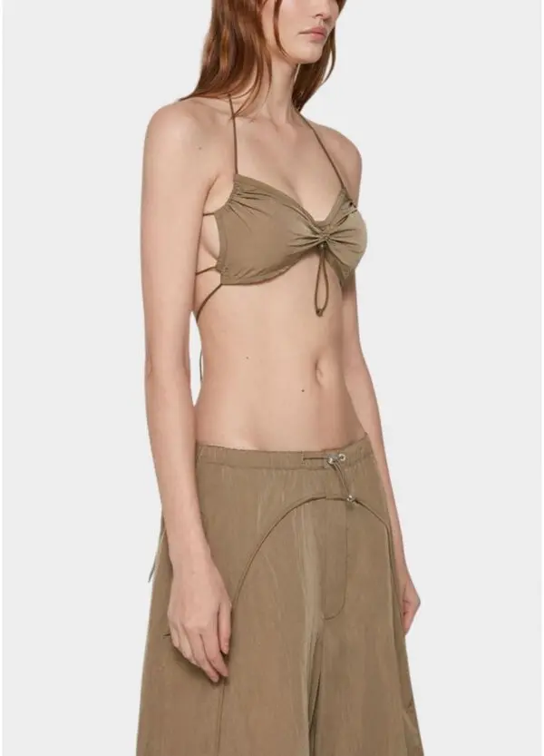 MISBHV Drawstring Strap Halterneck Bra Top