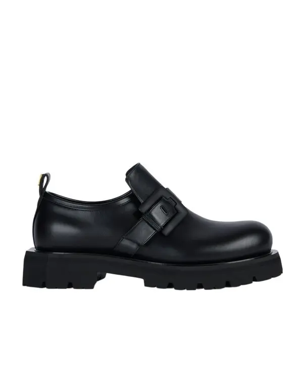 Balmain Anthem Loafers In Glazed Leather