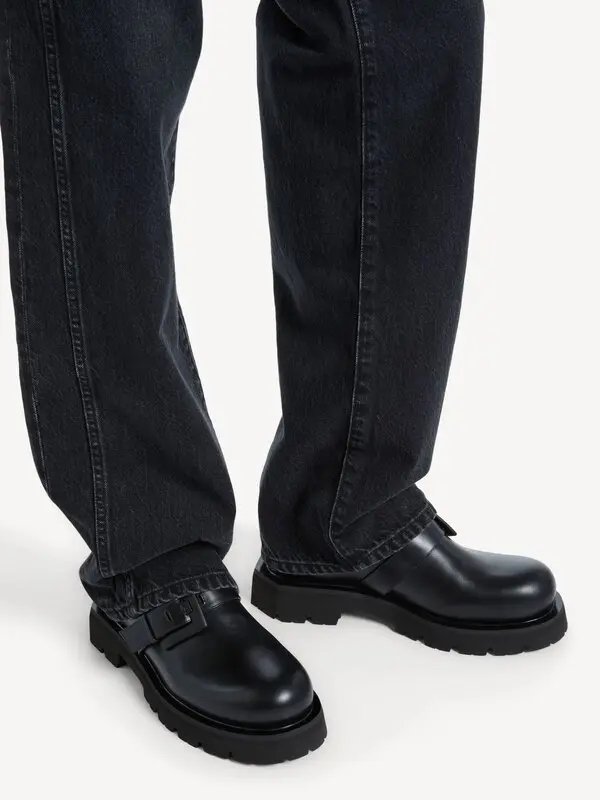 Balmain Anthem Loafers In Glazed Leather