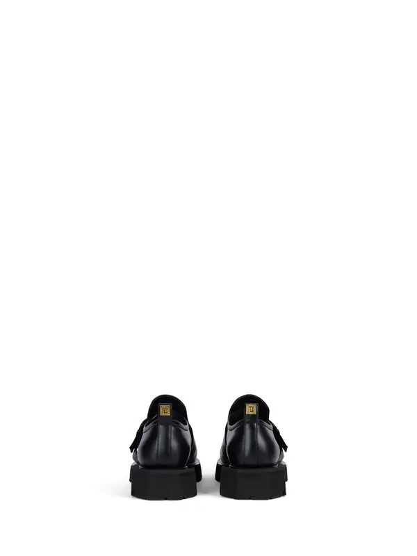 Balmain Anthem Loafers In Glazed Leather