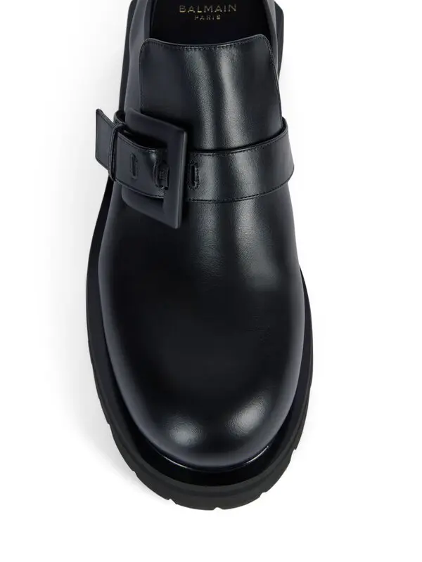 Balmain Anthem Loafers In Glazed Leather
