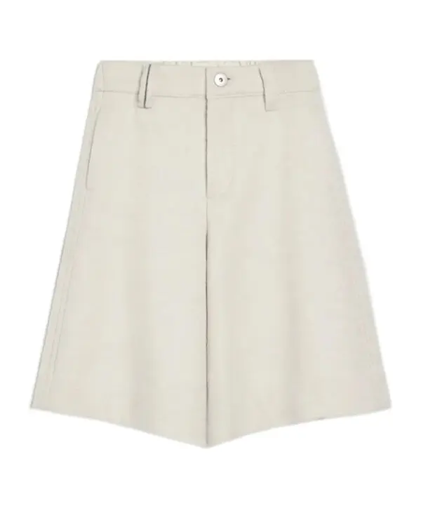 Brunello Cucinelli Virgin Wool Double Cloth Long Bermuda Shorts With Monili Embellishment