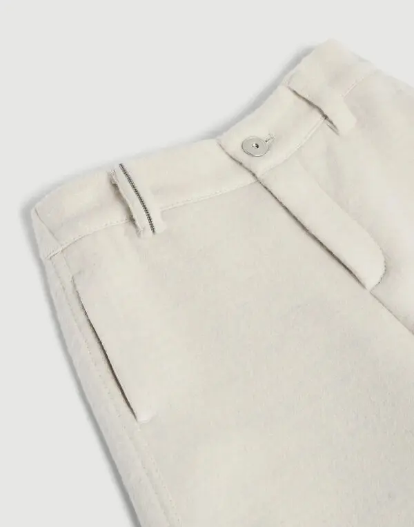 Brunello Cucinelli Virgin Wool Double Cloth Long Bermuda Shorts With Monili Embellishment