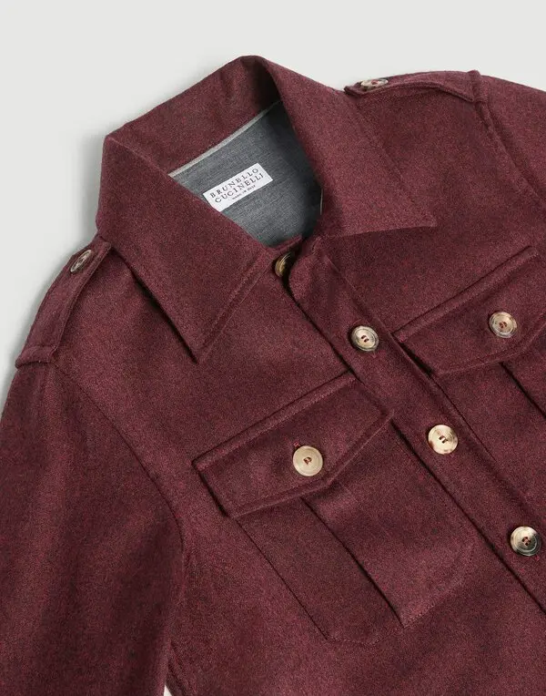 Brunello Cucinelli Virgin Wool Flannel Overshirt With Chest Pockets