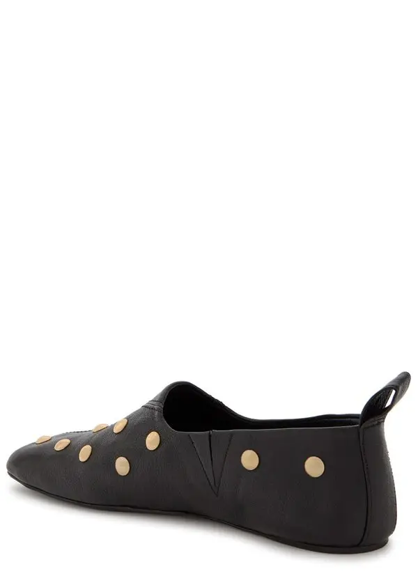 Chloé Rita Stud-embellished Leather Ballet Flats