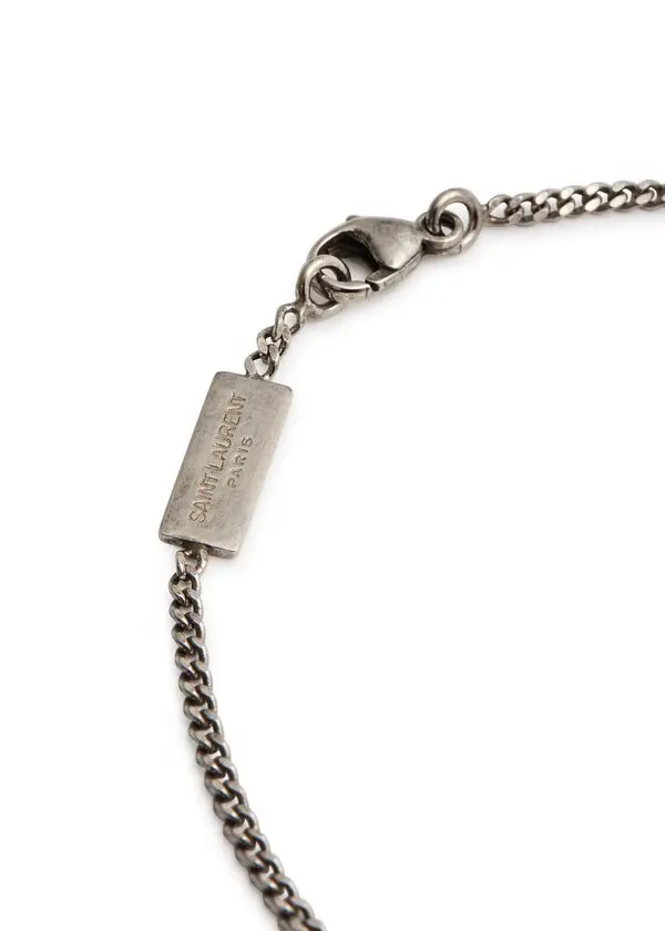 Saint Laurent Cassandre Embellished Chain Bracelet