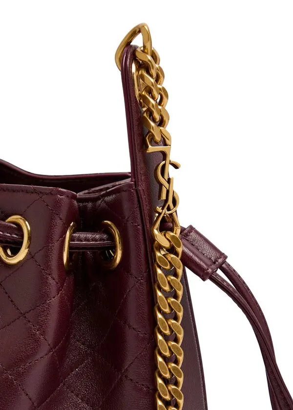 Saint Laurent Bo Chain Quilted Leather Bucket Bag