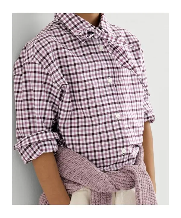 Brunello Cucinelli Cotton Checked Poplin Shirt With Necktie
