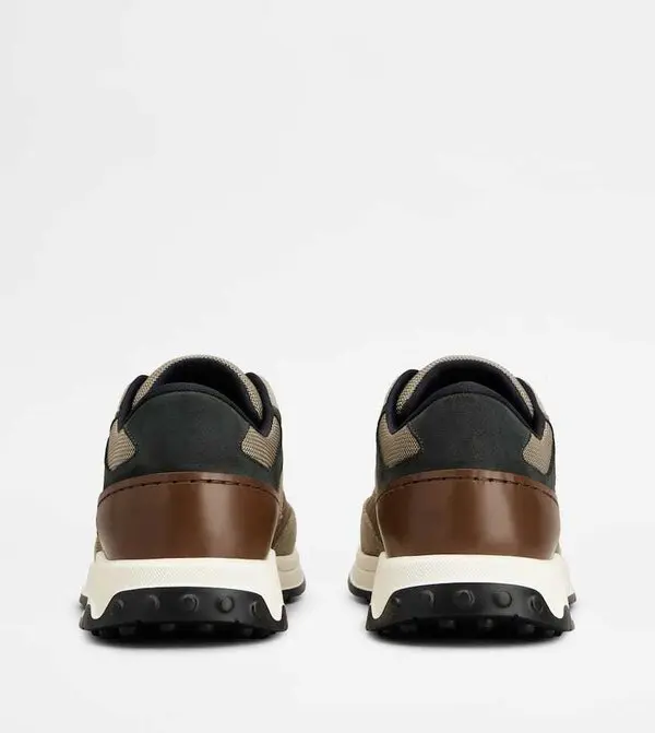 TOD'S Leather And Fabric Lace-up Sneakers