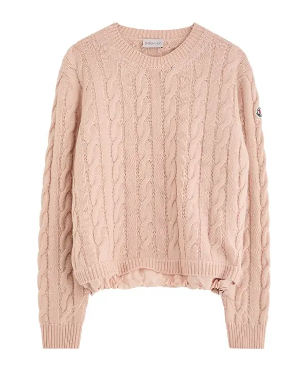 Moncler Logo Cable-knit Wool-blend Jumper