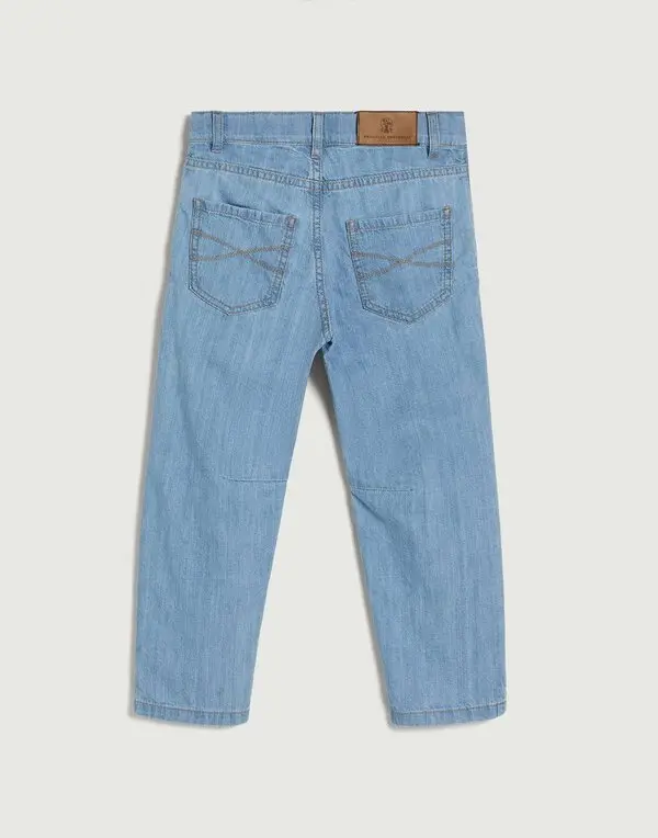 Brunello Cucinelli Lightweight Denim Five-pocket Trousers - Blue
