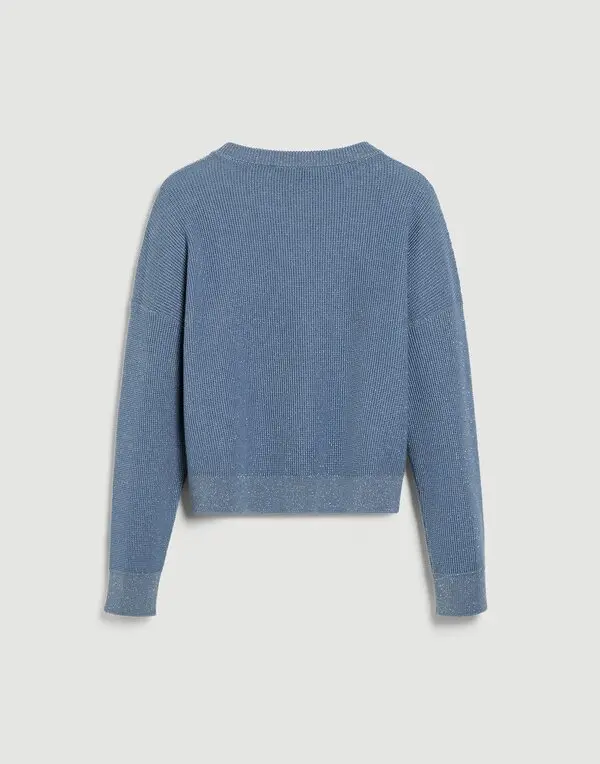 Brunello Cucinelli Sparkling Cotton Micro-rib Sweater