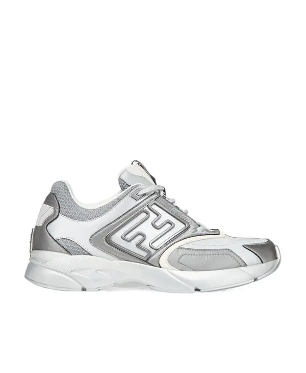 Fendi Grey Nylon Low-tops - White