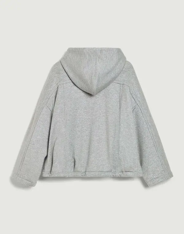Brunello Cucinelli Sparkling Cotton French Terry Hooded Sweatshirt With Monili - Silver