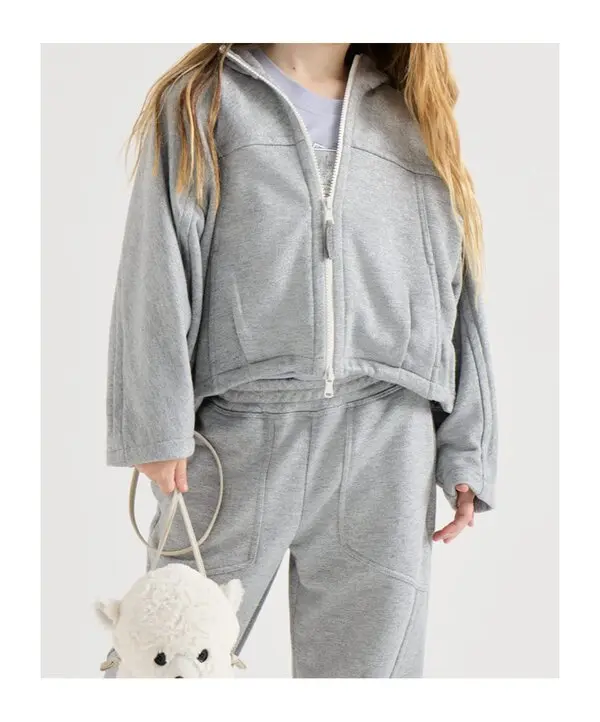 Brunello Cucinelli Sparkling Cotton French Terry Hooded Sweatshirt With Monili - Silver
