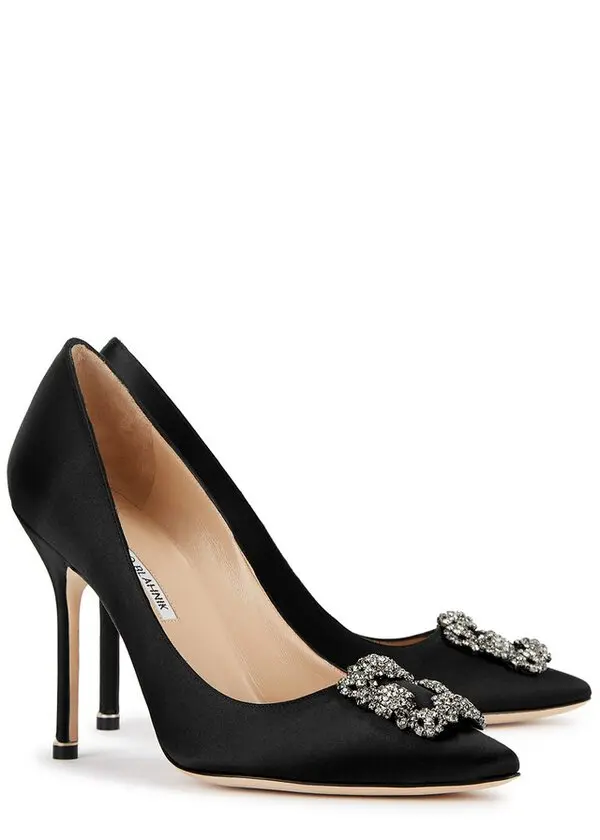 Manolo Blahnik Hangisi 105 Silk-satin Pumps