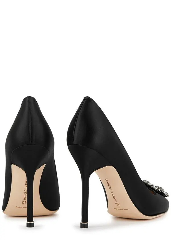 Manolo Blahnik Hangisi 105 Silk-satin Pumps