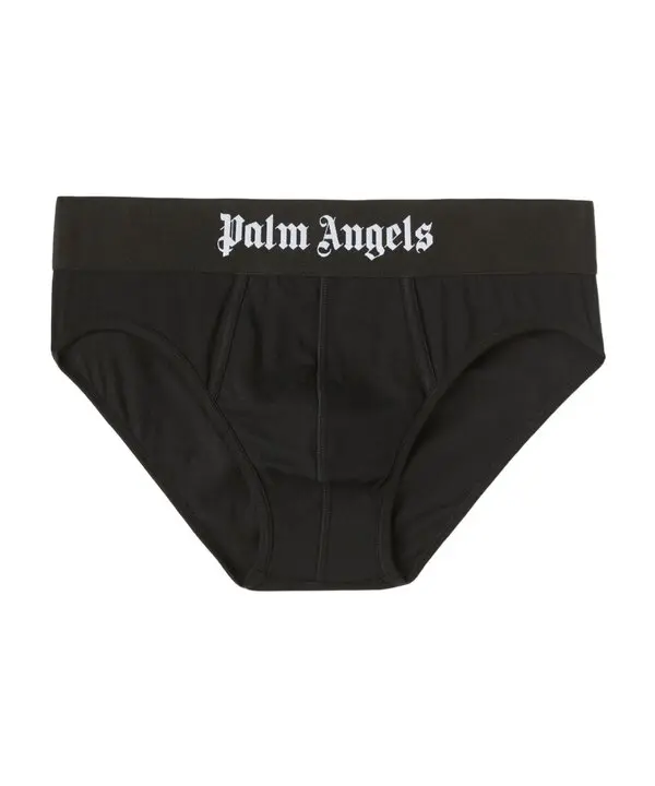 Palm Angels Logo Waistband Briefs Two-pair Set