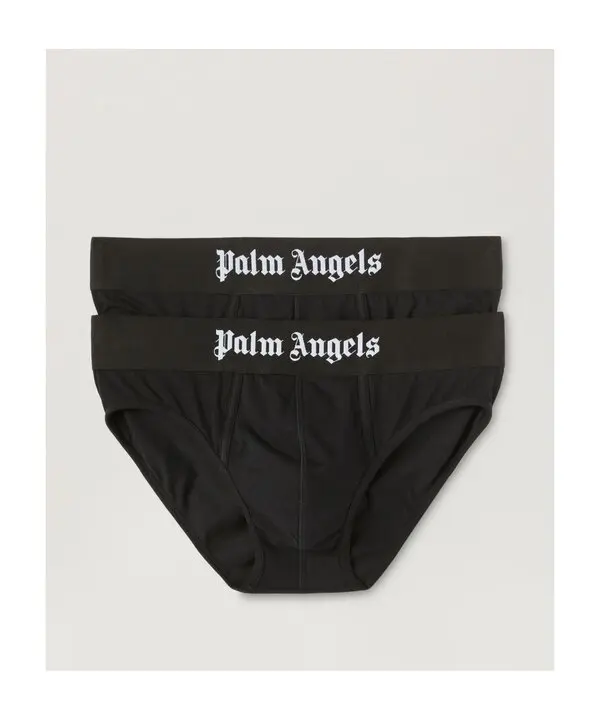 Palm Angels Logo Waistband Briefs Two-pair Set